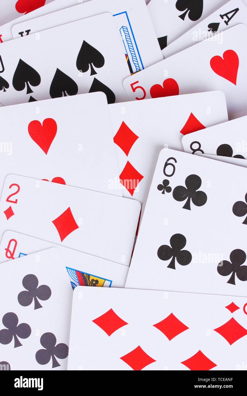 Cards close-up isolated on white Stock Photo - Alamy