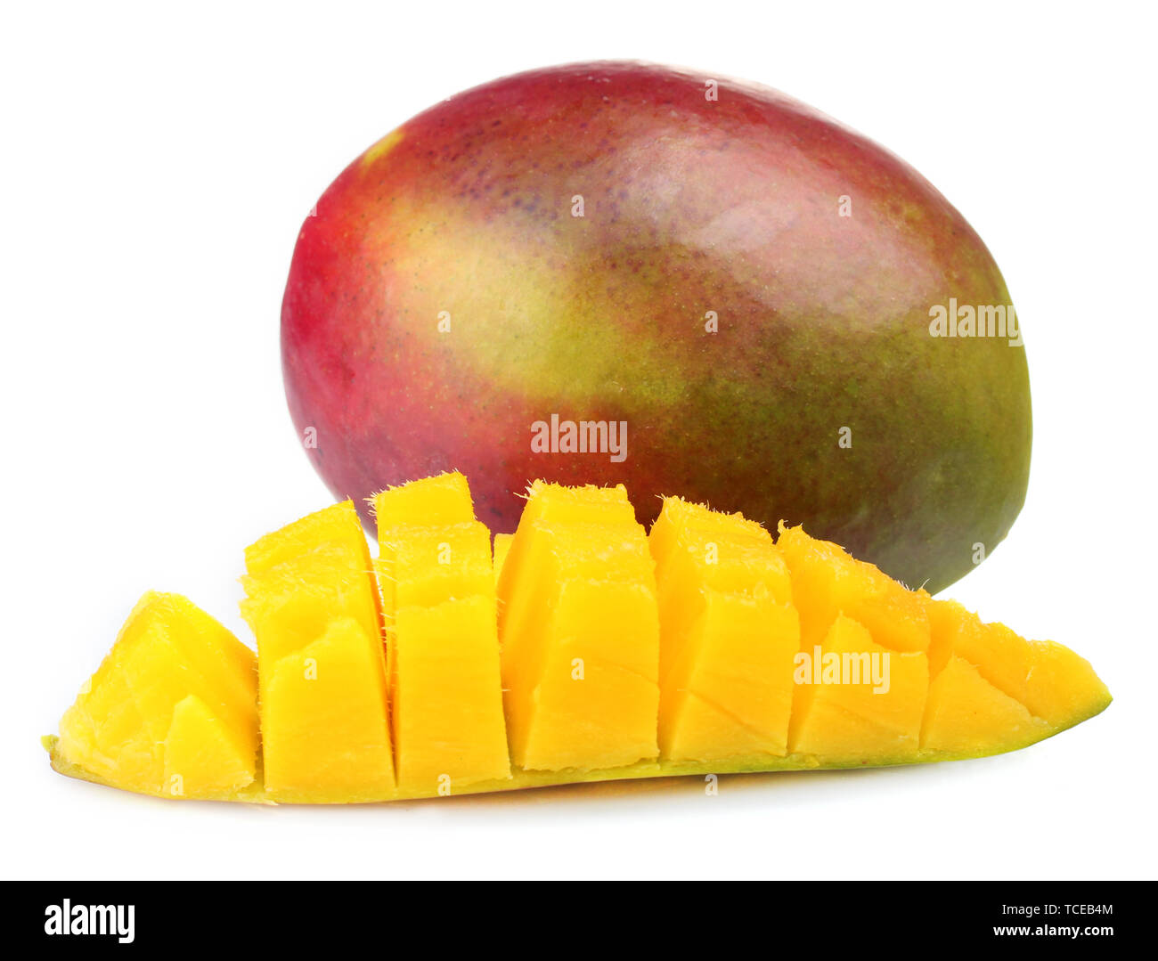 Fresh mango isolated on white Stock Photo - Alamy