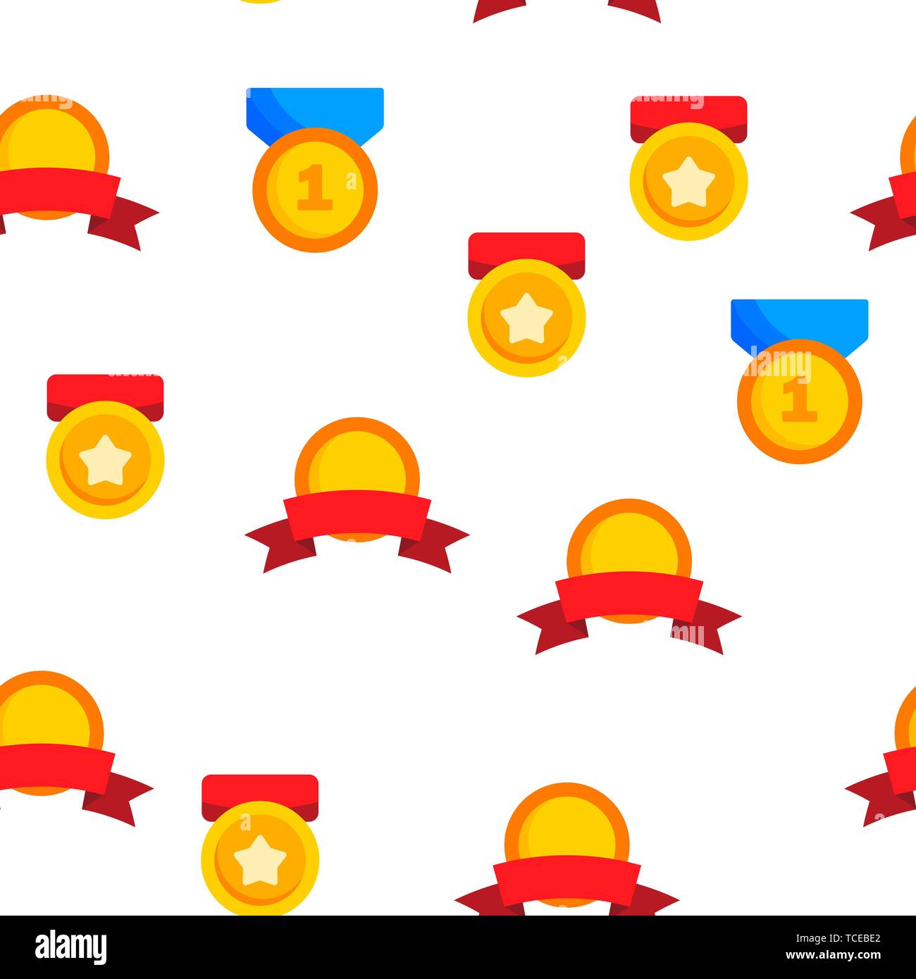 Golden, Bronze Medals Vector Seamless Pattern Stock Vector Image & Art ...