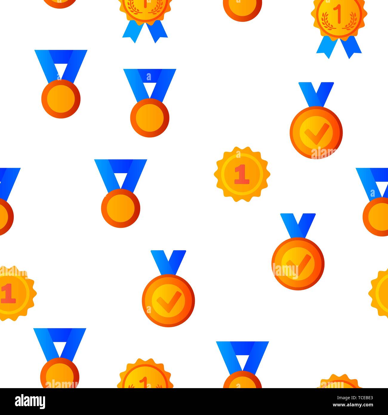 Golden, Bronze Medals Vector Seamless Pattern Stock Vector Image & Art ...