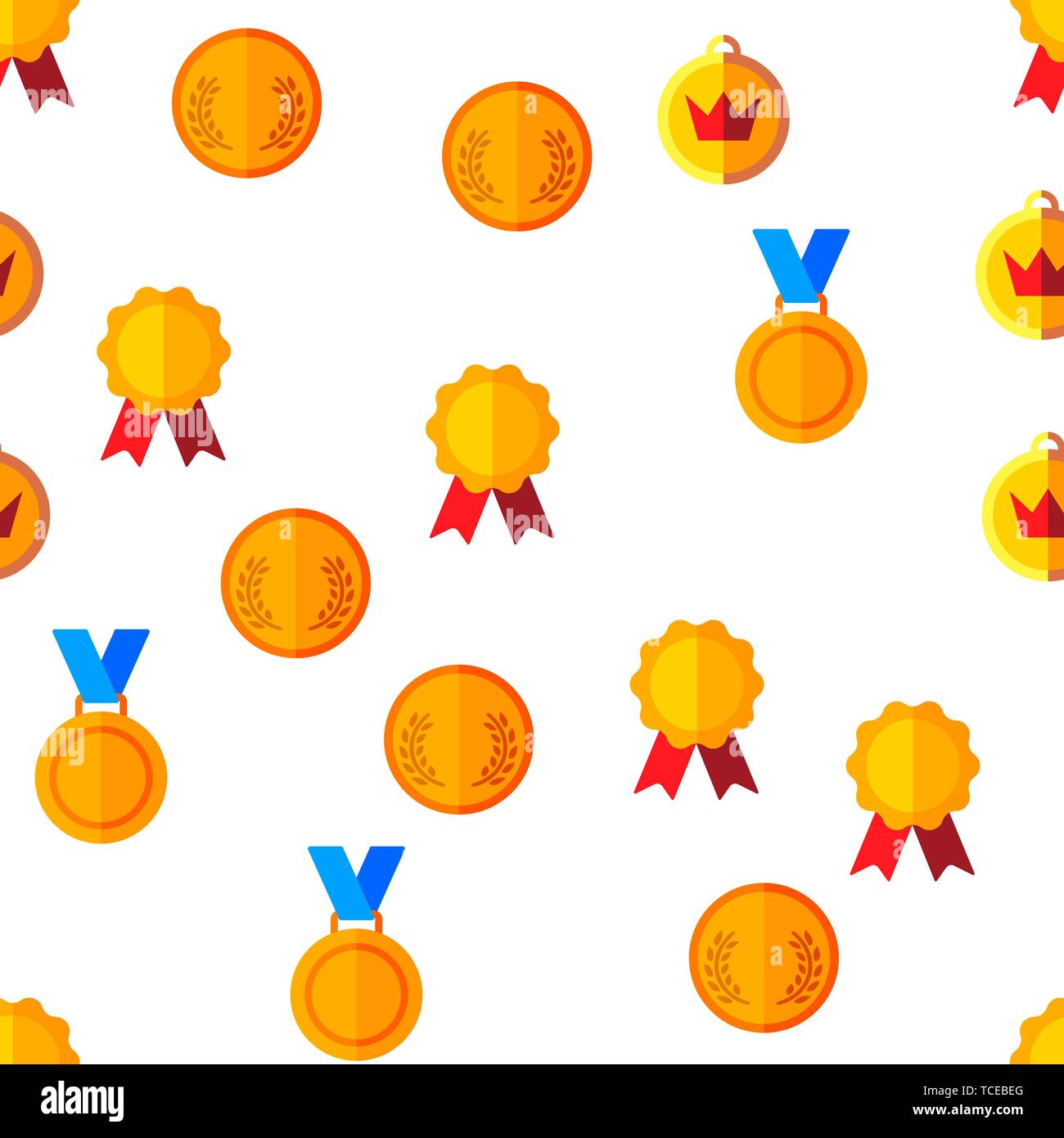 Golden, Bronze Medals Vector Seamless Pattern Stock Vector Image & Art ...