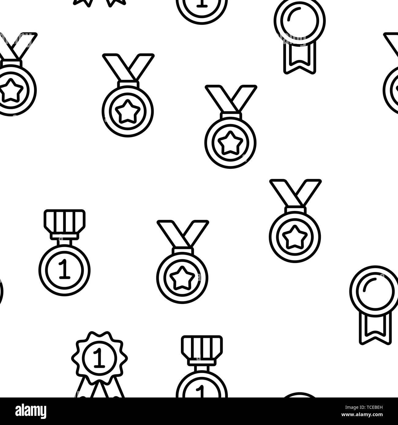 Golden, Bronze Medals Vector Seamless Pattern Stock Vector Image & Art ...