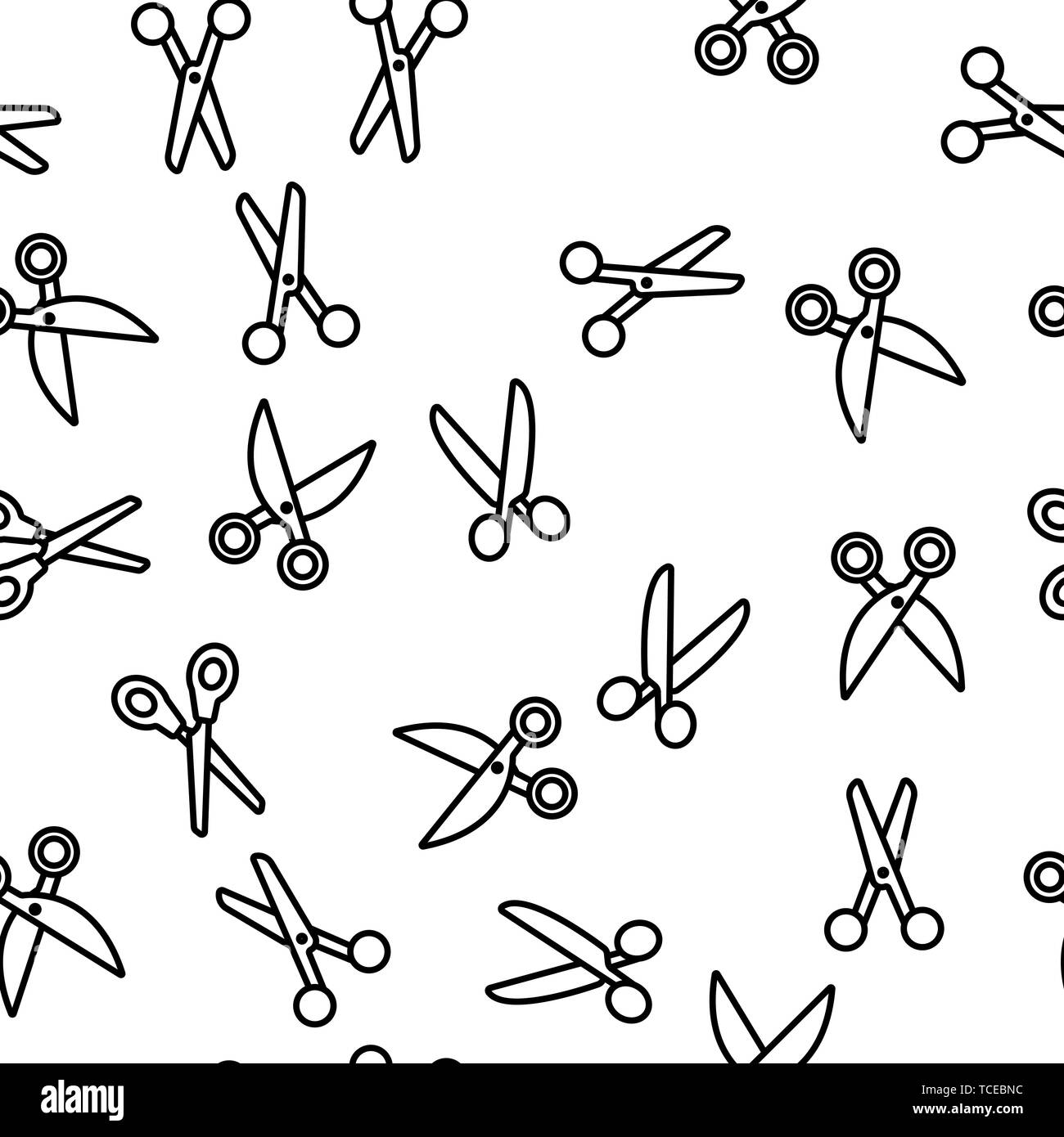 Scissors, School Stationery Vector Seamless Pattern Stock Vector Image ...