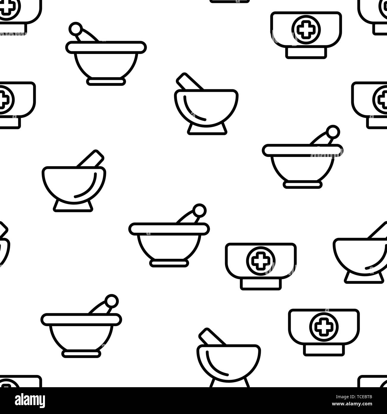 Pestles With Mortars Vector Seamless Pattern Stock Vector Image & Art ...
