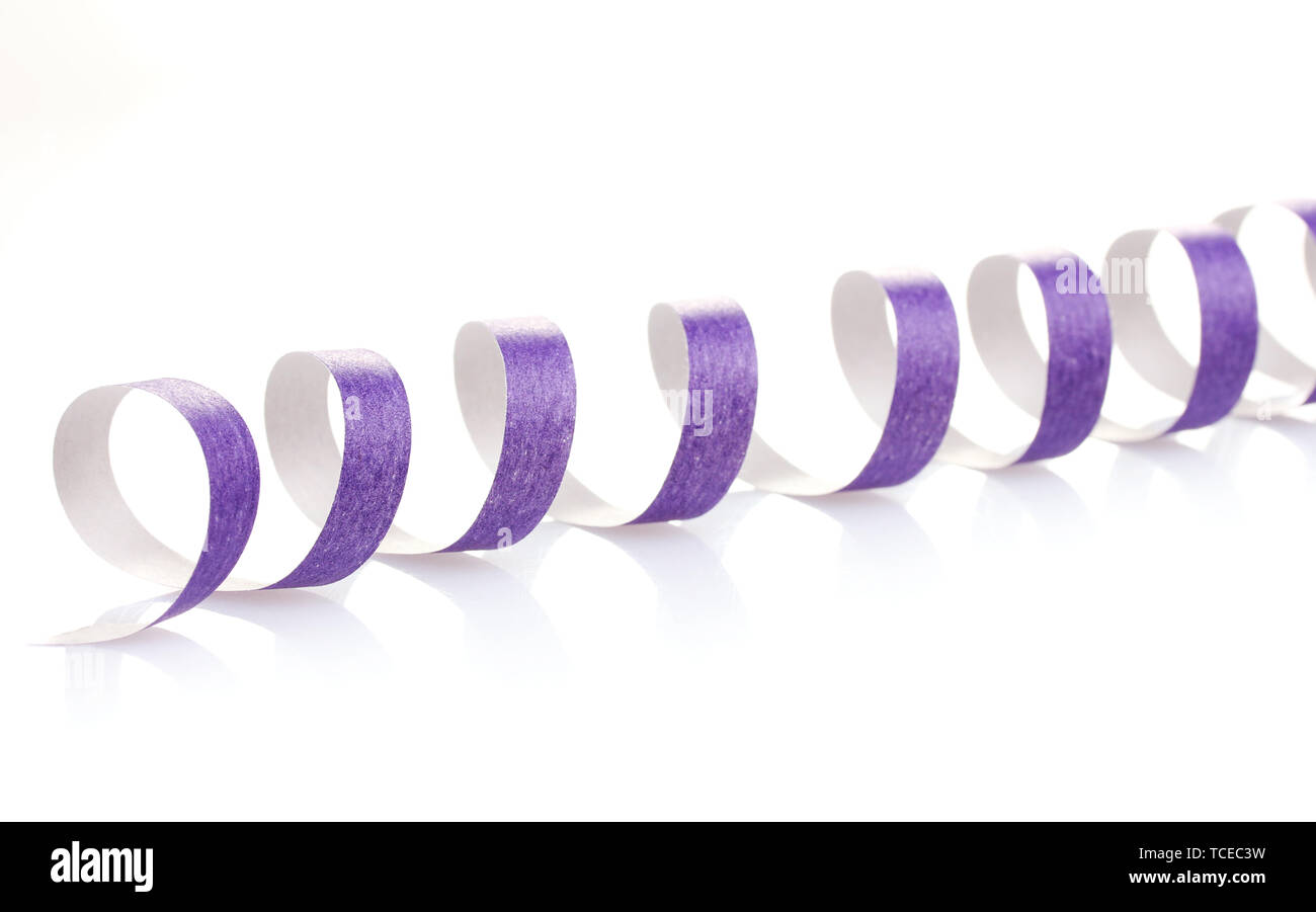 purple streamer isolated on white Stock Photo - Alamy