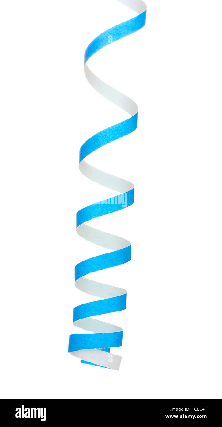 blue streamer isolated on white Stock Photo - Alamy