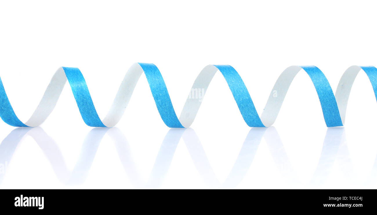 blue streamer isolated on white Stock Photo - Alamy