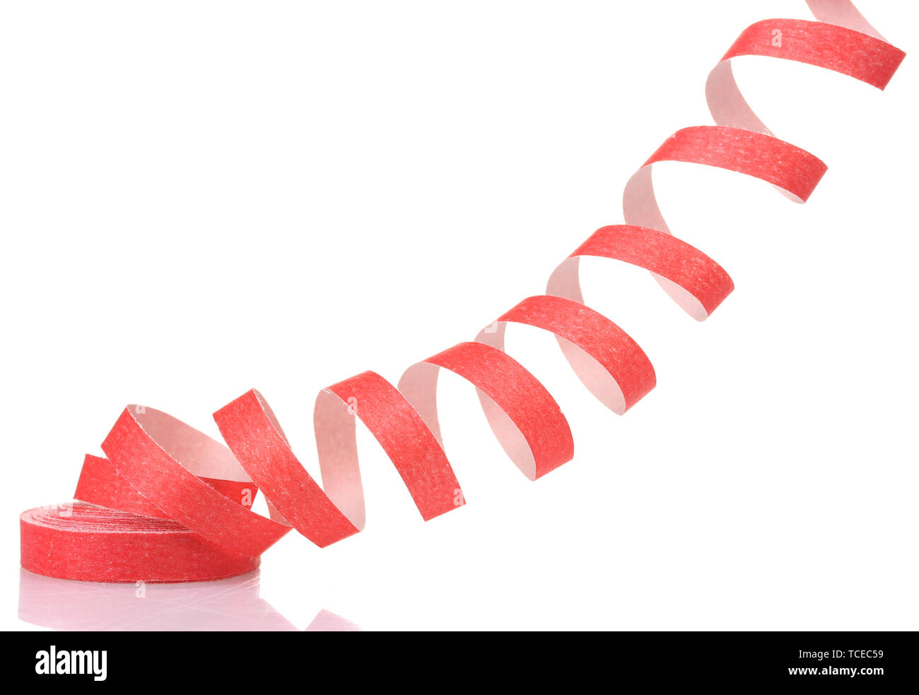 red streamer isolated on white Stock Photo - Alamy