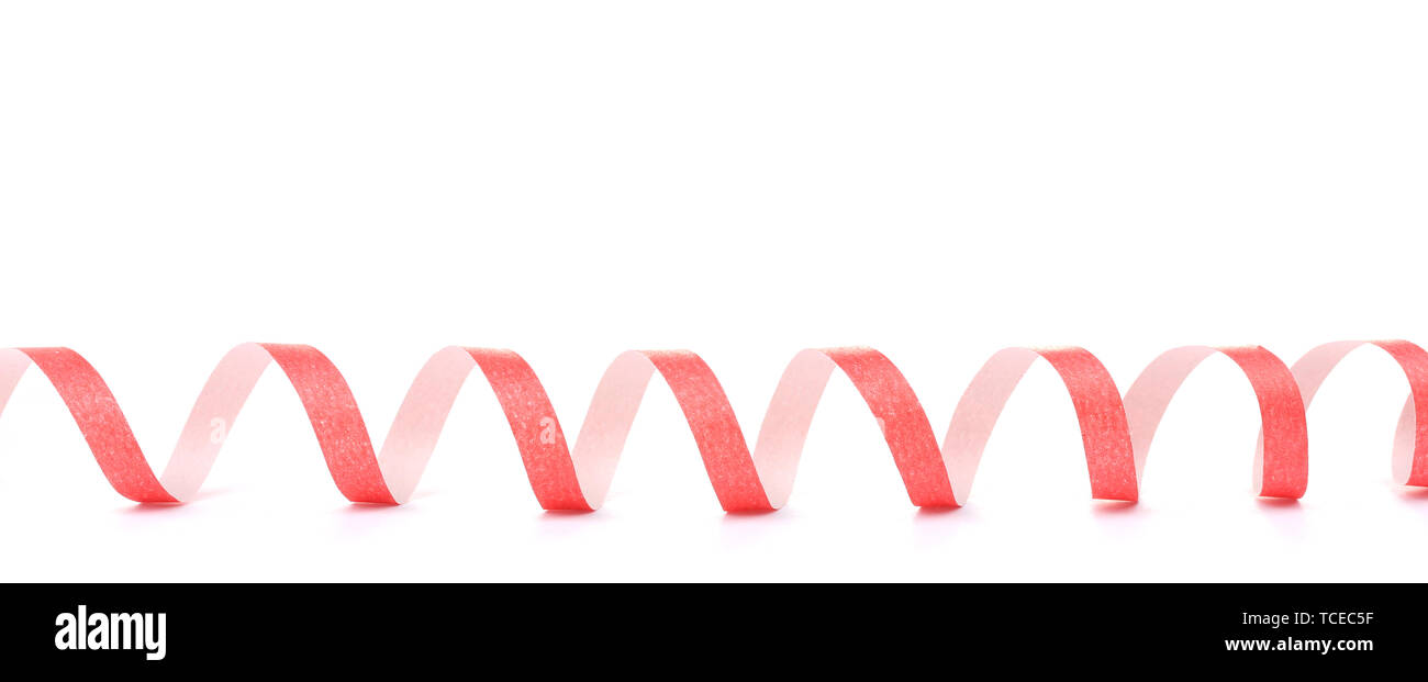 red streamer isolated on white Stock Photo - Alamy