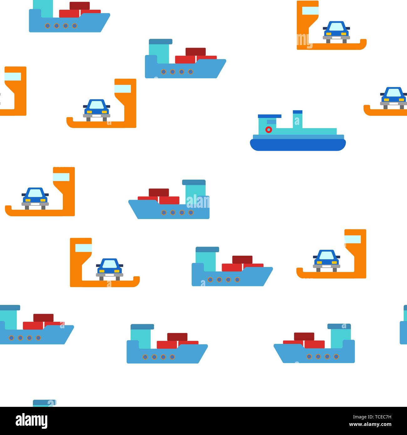 Ferry, Vessel And Ship Vector Seamless Pattern Stock Vector Image & Art ...