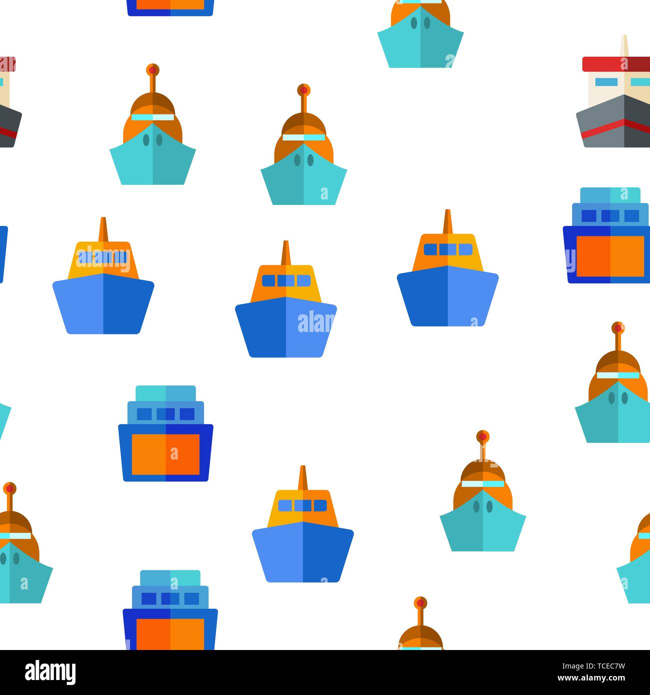 Ferry, Vessel And Ship Vector Seamless Pattern Stock Vector Image & Art ...