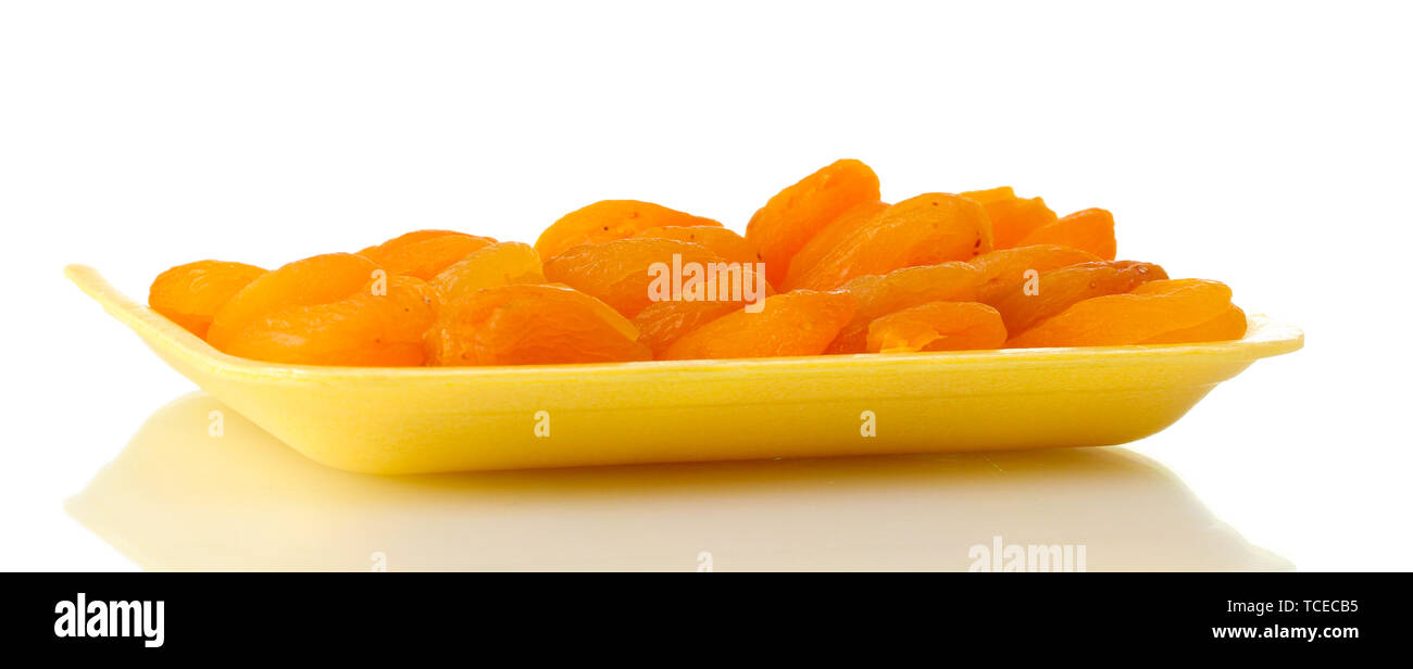 delicious dried apricots in packaging isolated on white Stock Photo - Alamy