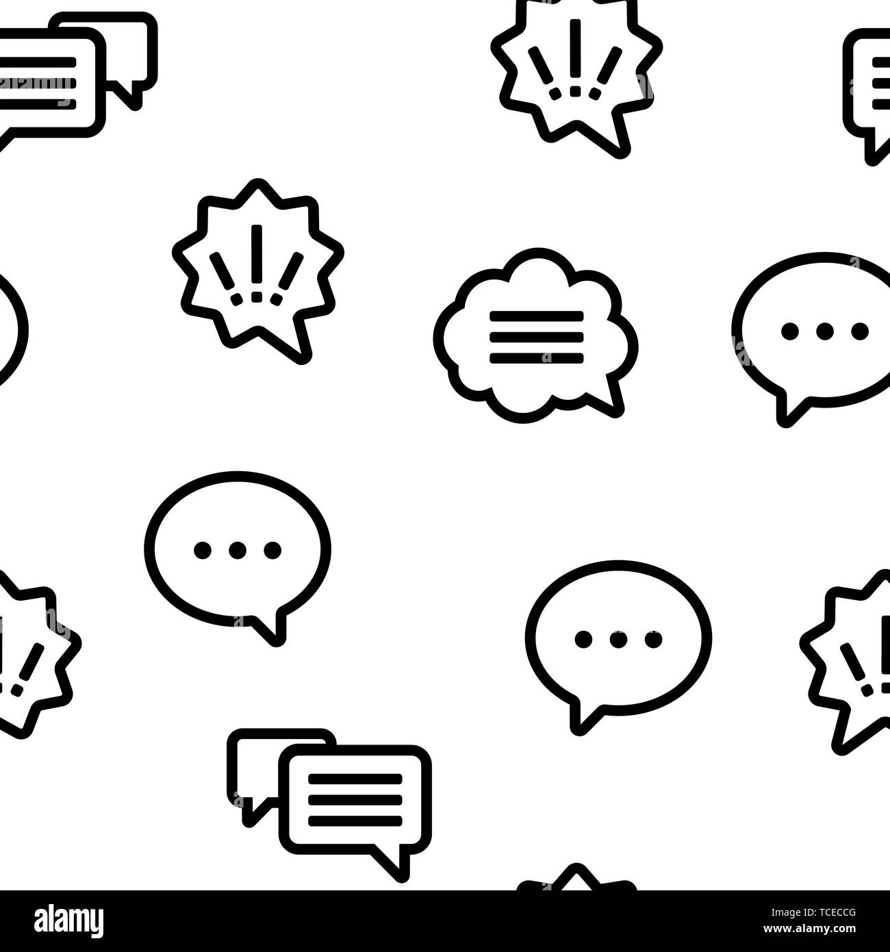 Speech Bubble Icon Set Vector Seamless Pattern Stock Vector Image & Art ...