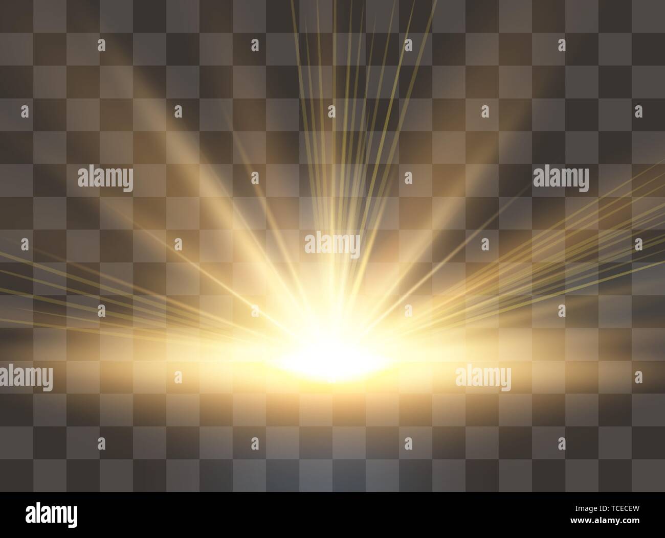 Sunrise, dawn. Vector transparent sunlight. Special lens flare light ...