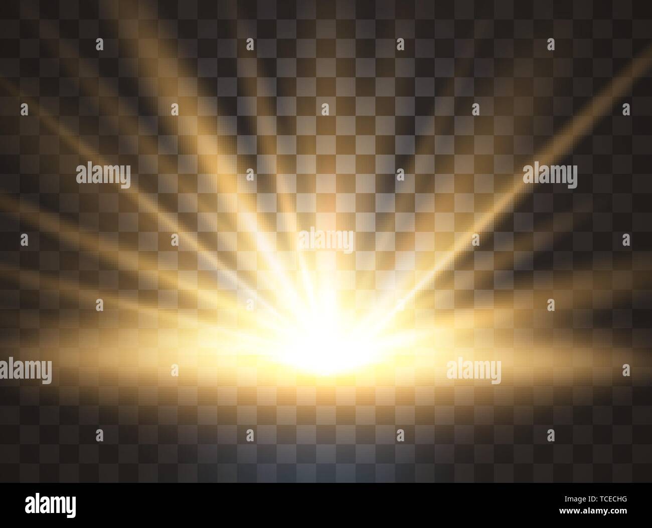 Sunrise, dawn. Vector transparent sunlight. Special lens flare light ...