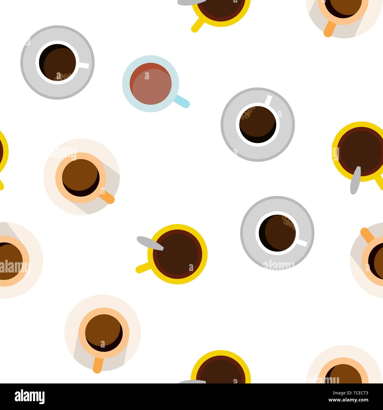 Coffee Mugs Top View Vector Seamless Pattern Stock Vector Image & Art ...