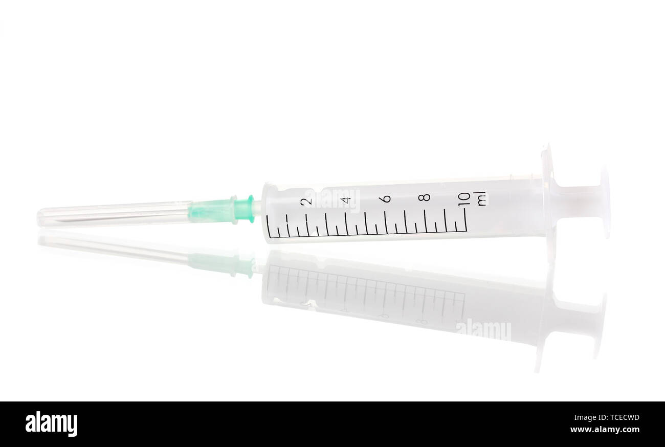 Syringe isolated on white Stock Photo - Alamy