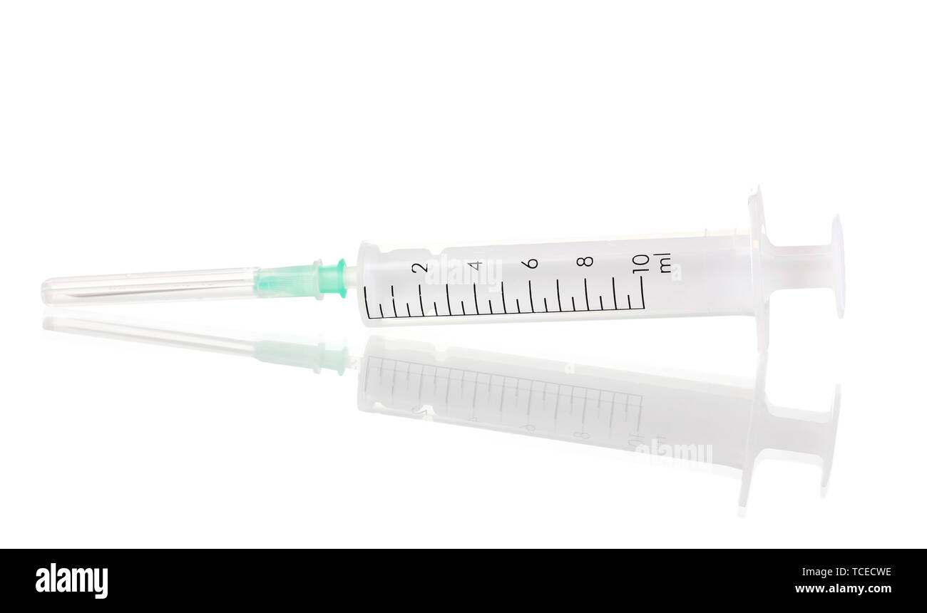 Syringe isolated on white Stock Photo - Alamy