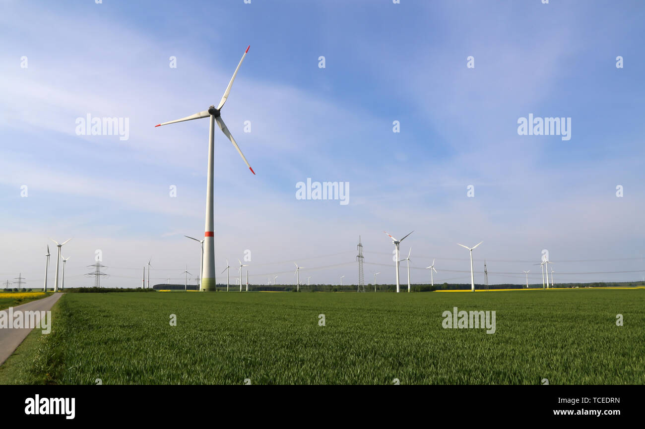 Wind engines in the fields in Germany Stock Photo - Alamy