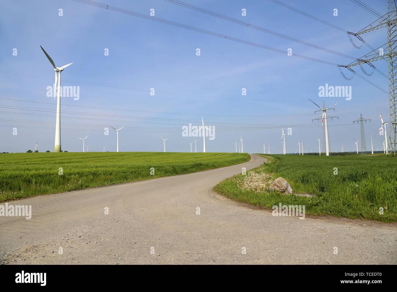 Wind engines in the fields in Germany Stock Photo - Alamy