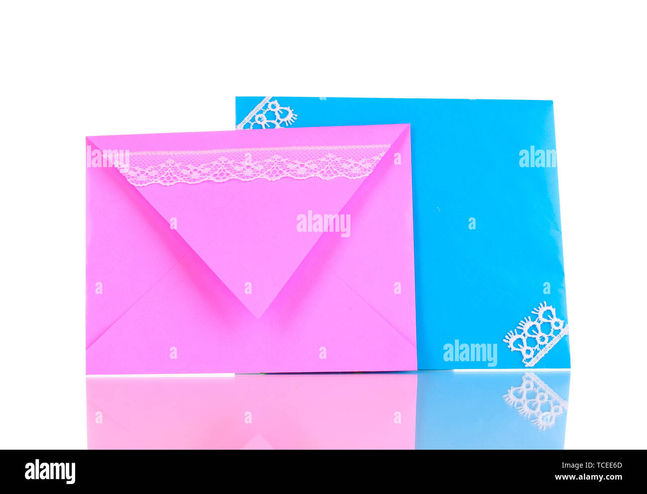 Color envelopes isolated on white Stock Photo - Alamy