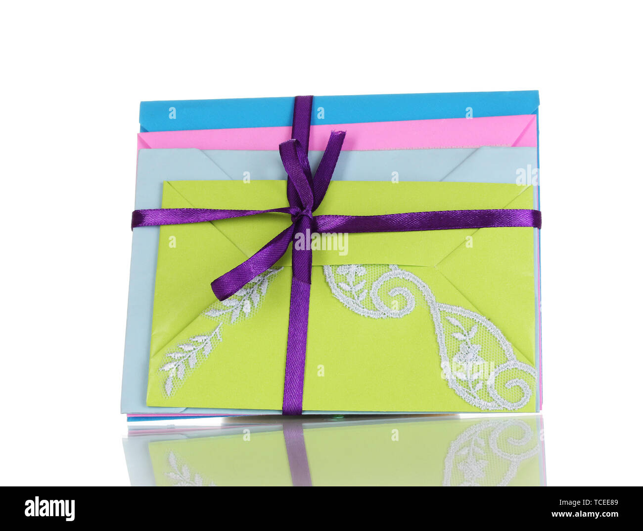 Stack of envelopes ribbon hi-res stock photography and images - Alamy