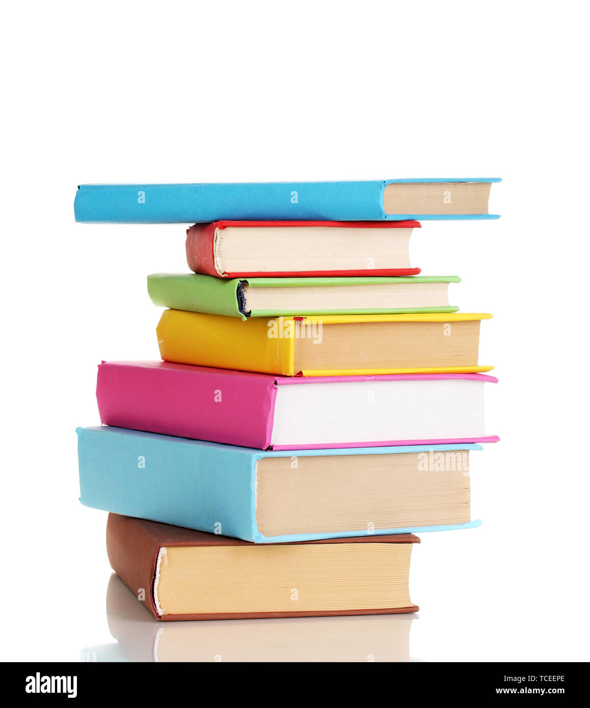 Stack of books isolated on white Stock Photo - Alamy