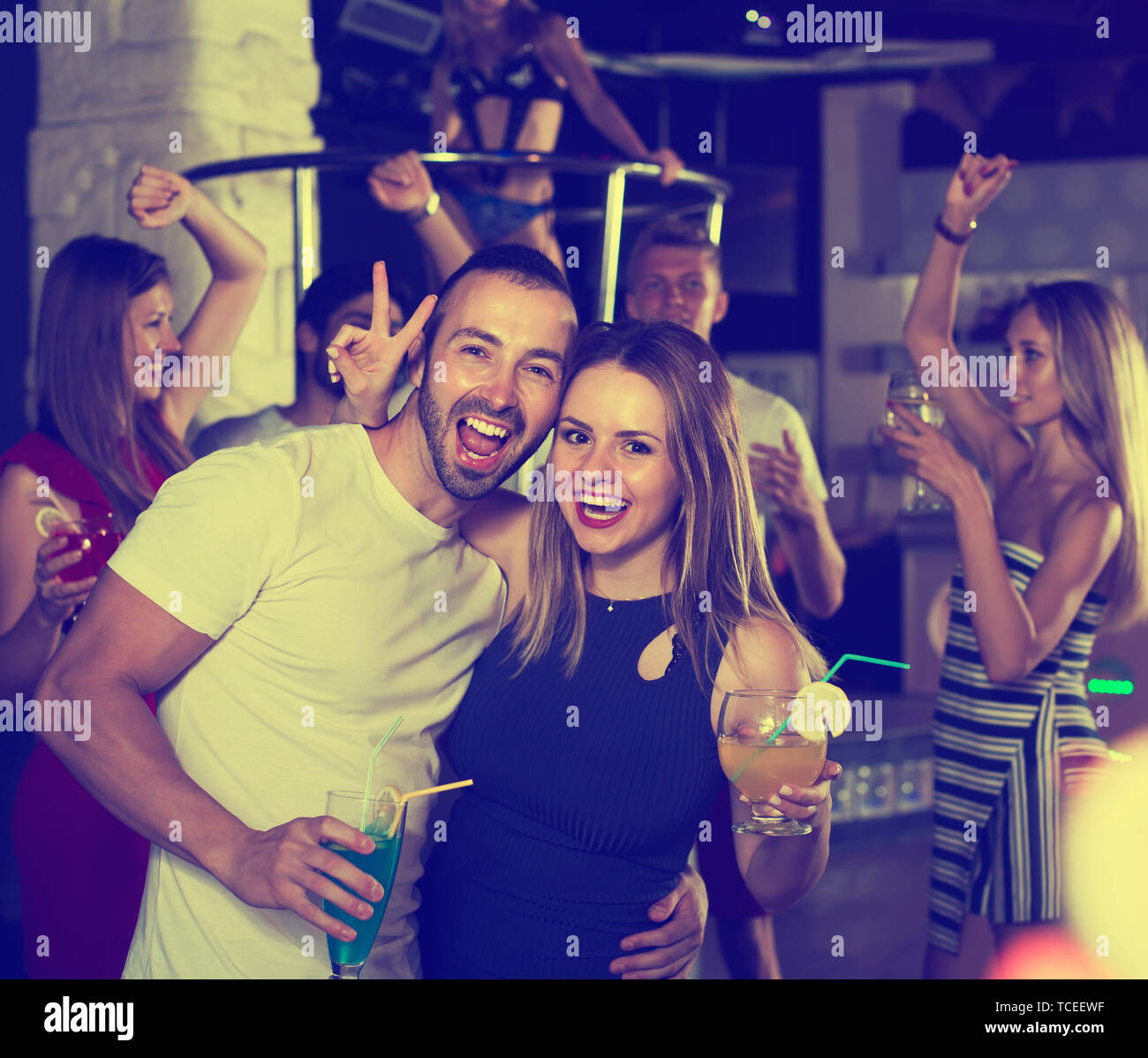 Girls hugging nightclub hi-res stock photography and images - Alamy