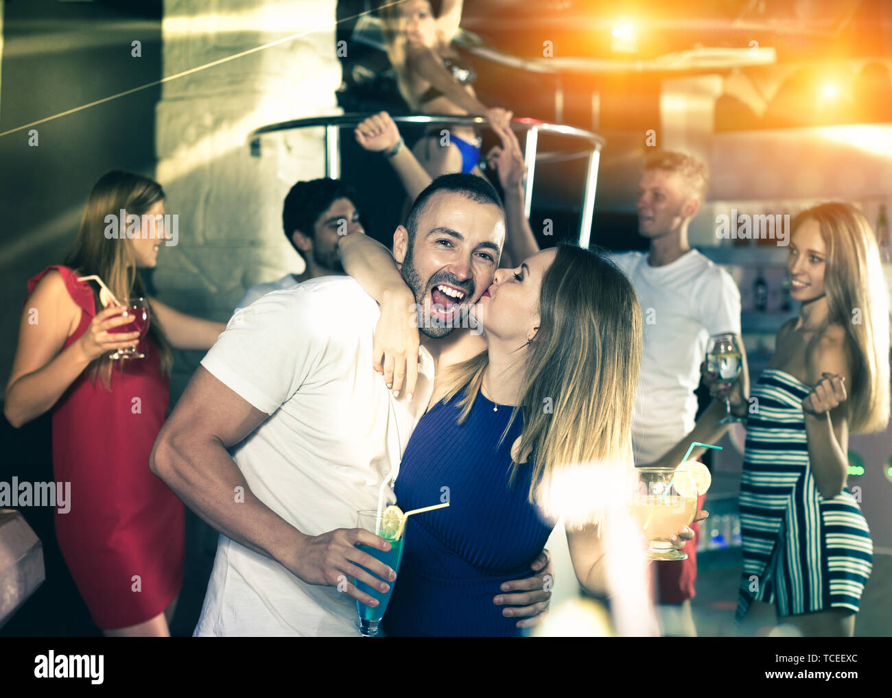 Girls hugging nightclub hi-res stock photography and images - Alamy
