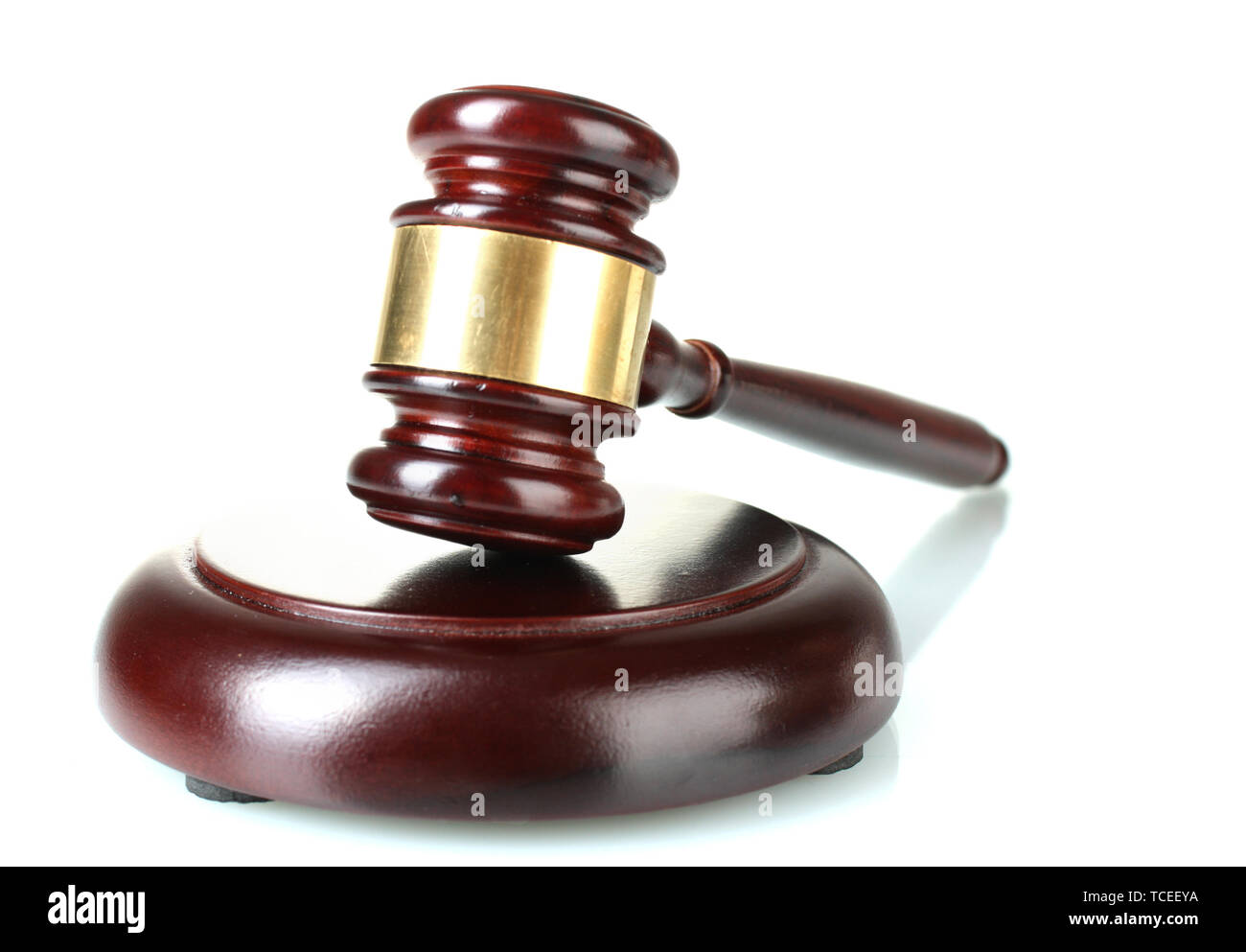 wooden gavel isolated on white Stock Photo - Alamy