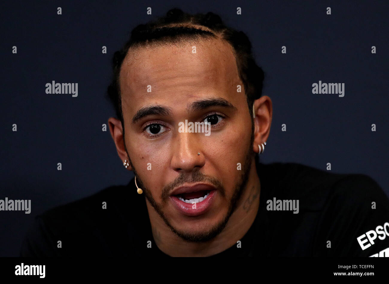 Mercedes Lewis Hamilton during the post qualifying press conference at ...