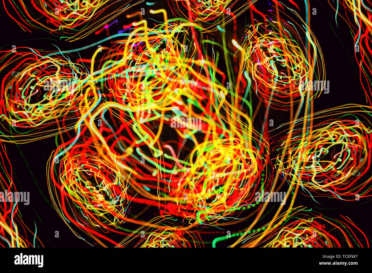 Abstract color pattern of motion neon lights Stock Photo - Alamy