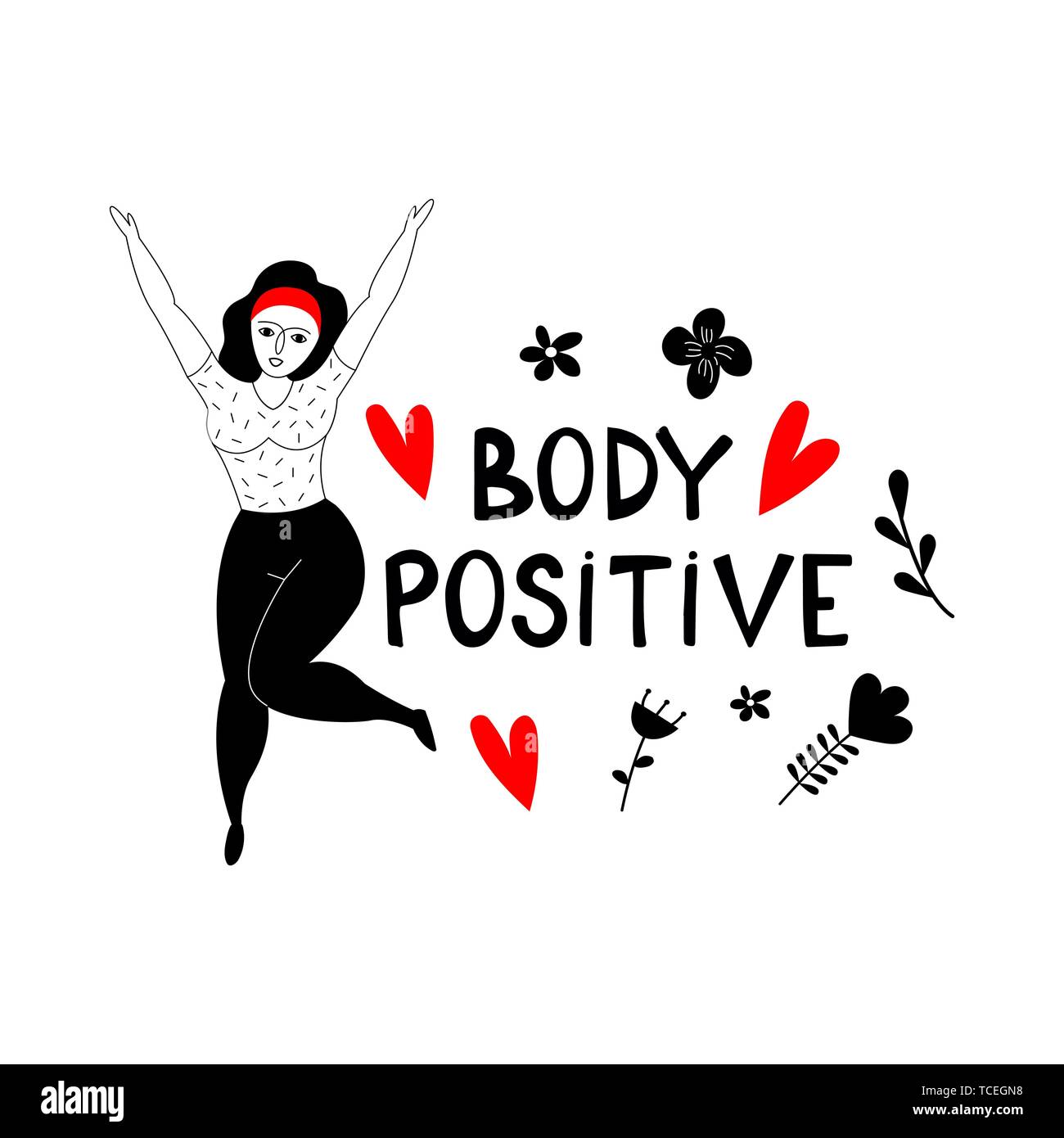 Body positive vector vectors hi-res stock photography and images - Alamy