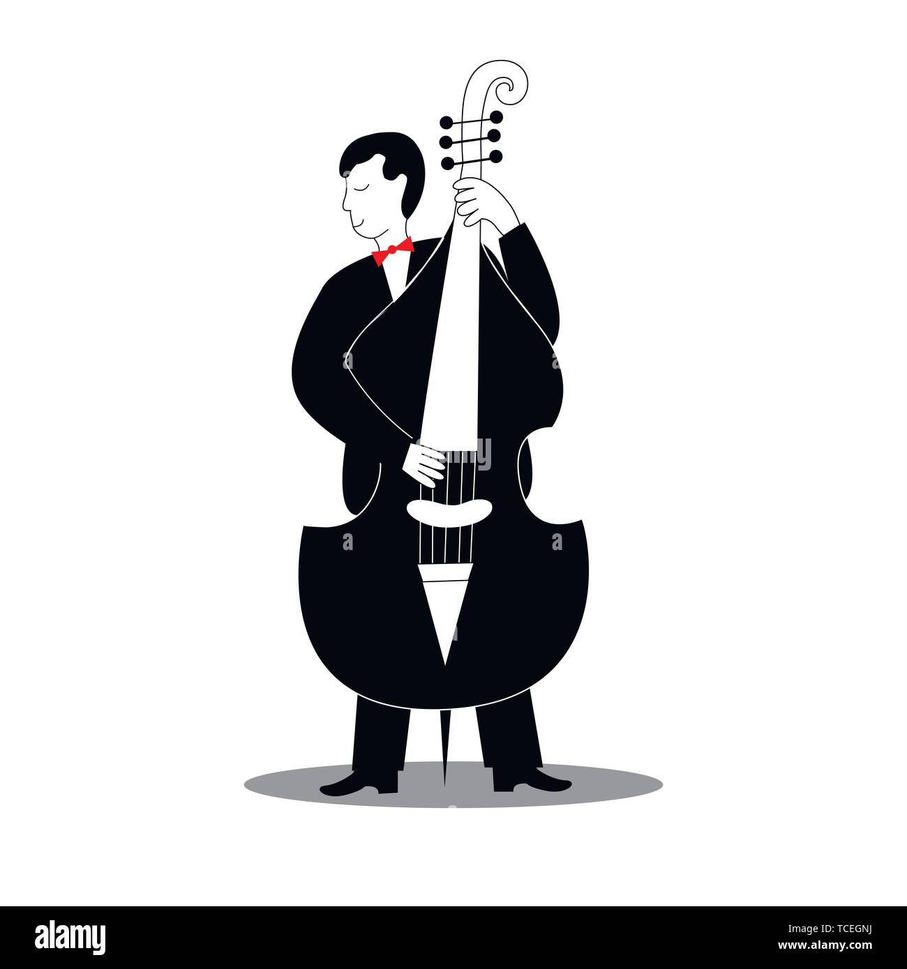 Cellist black Stock Vector Images - Alamy