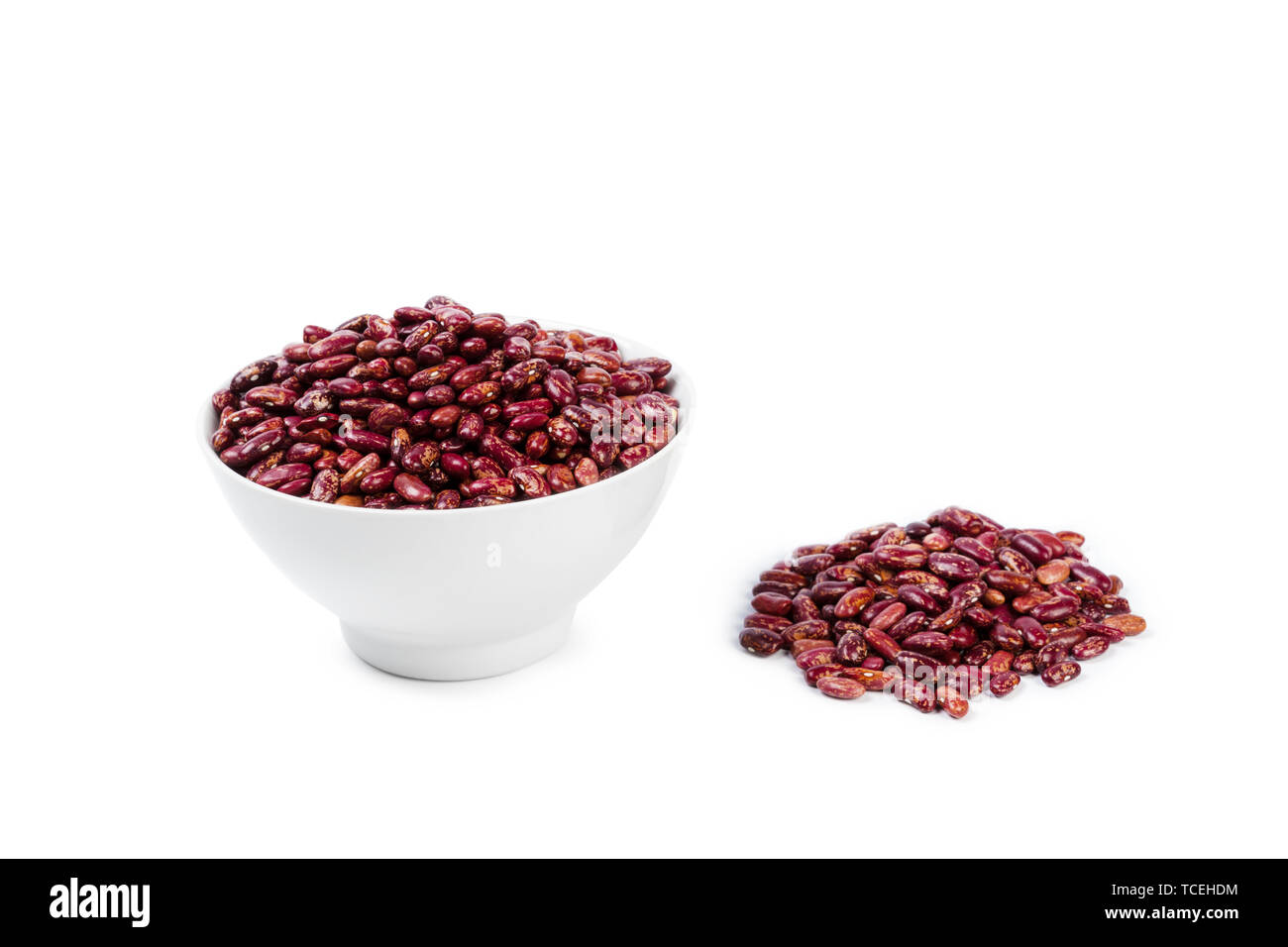 Red beans isolated on white background Stock Photo - Alamy