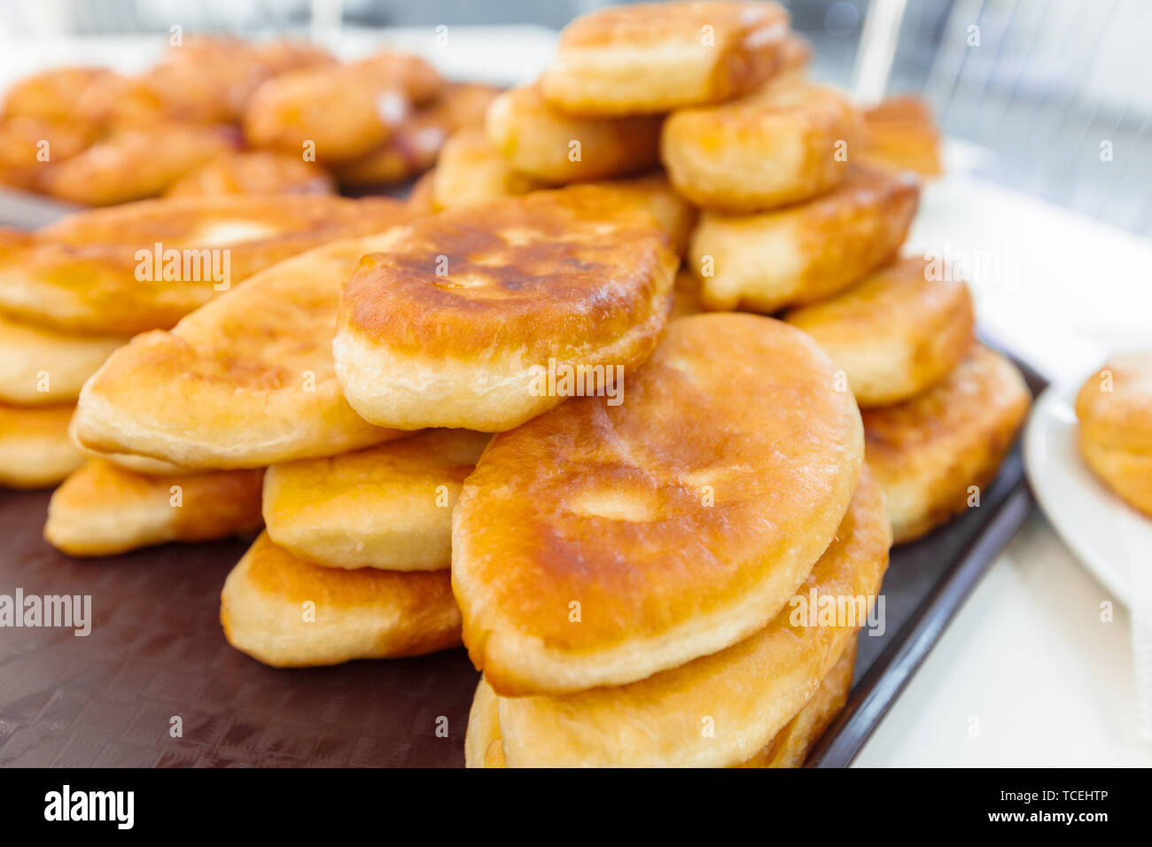Traditional russian pies on plate Stock Photo - Alamy