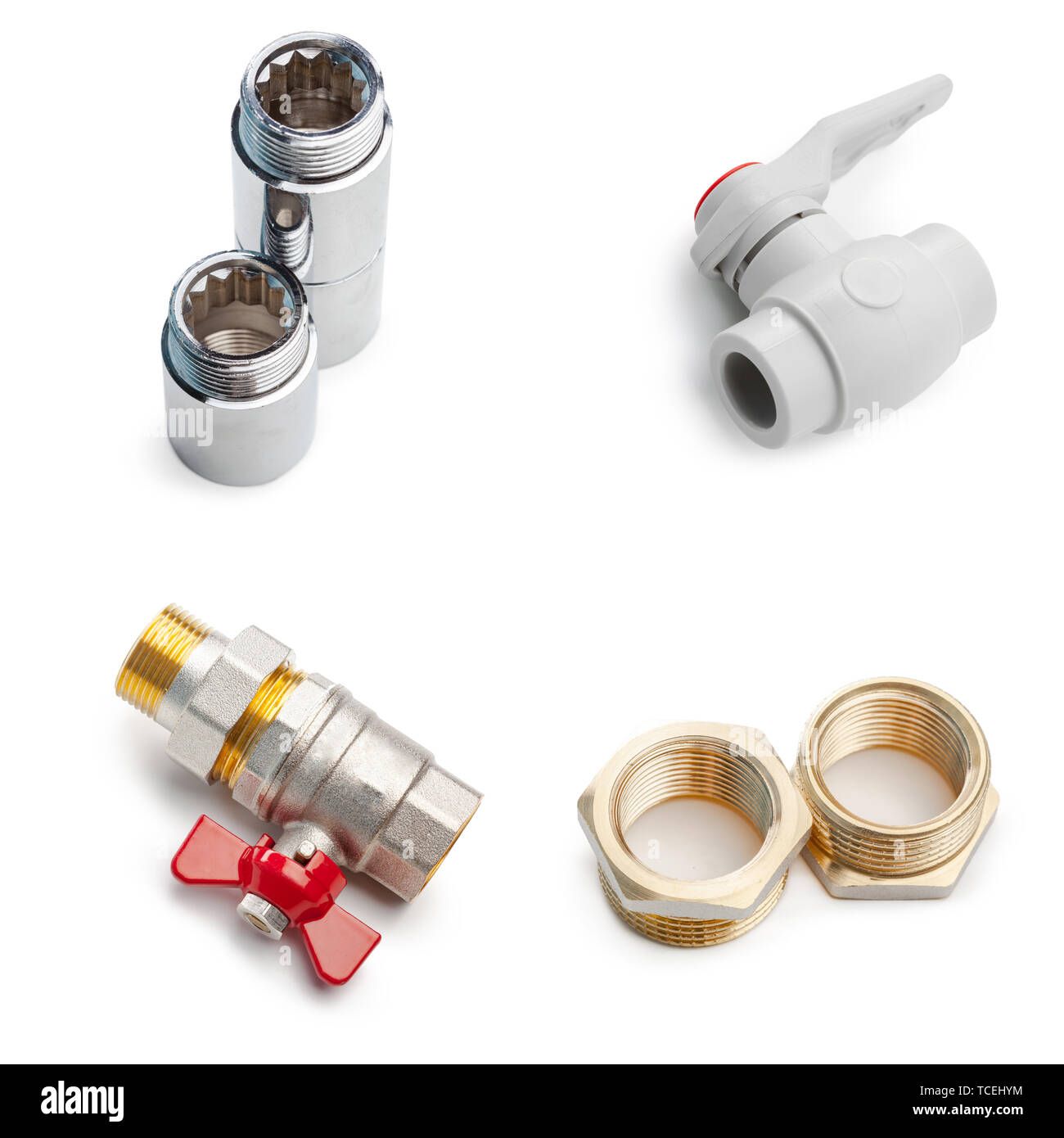 set of plumbing items Stock Photo - Alamy