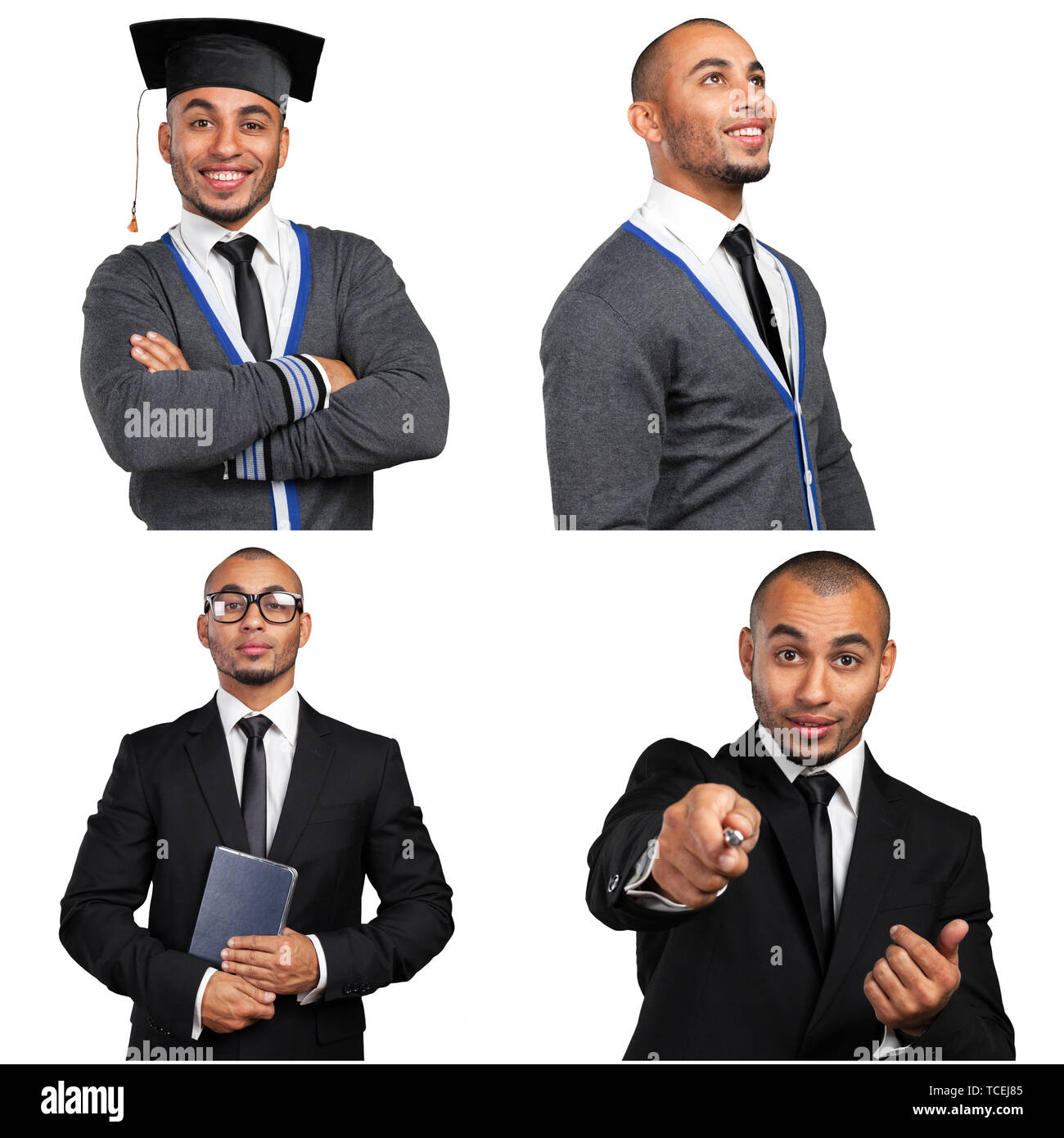 Collage of businessman isolated on white Stock Photo - Alamy