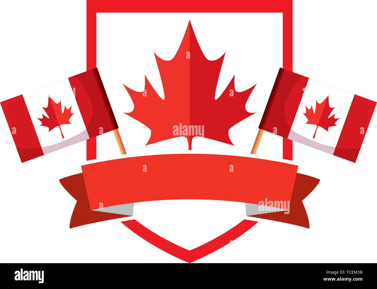 shield with canadian flags frame Stock Vector Image & Art - Alamy