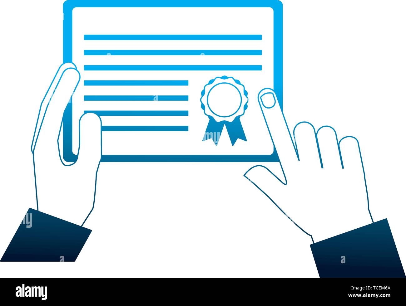 hands holding graduation certificate diploma Stock Vector Image & Art ...