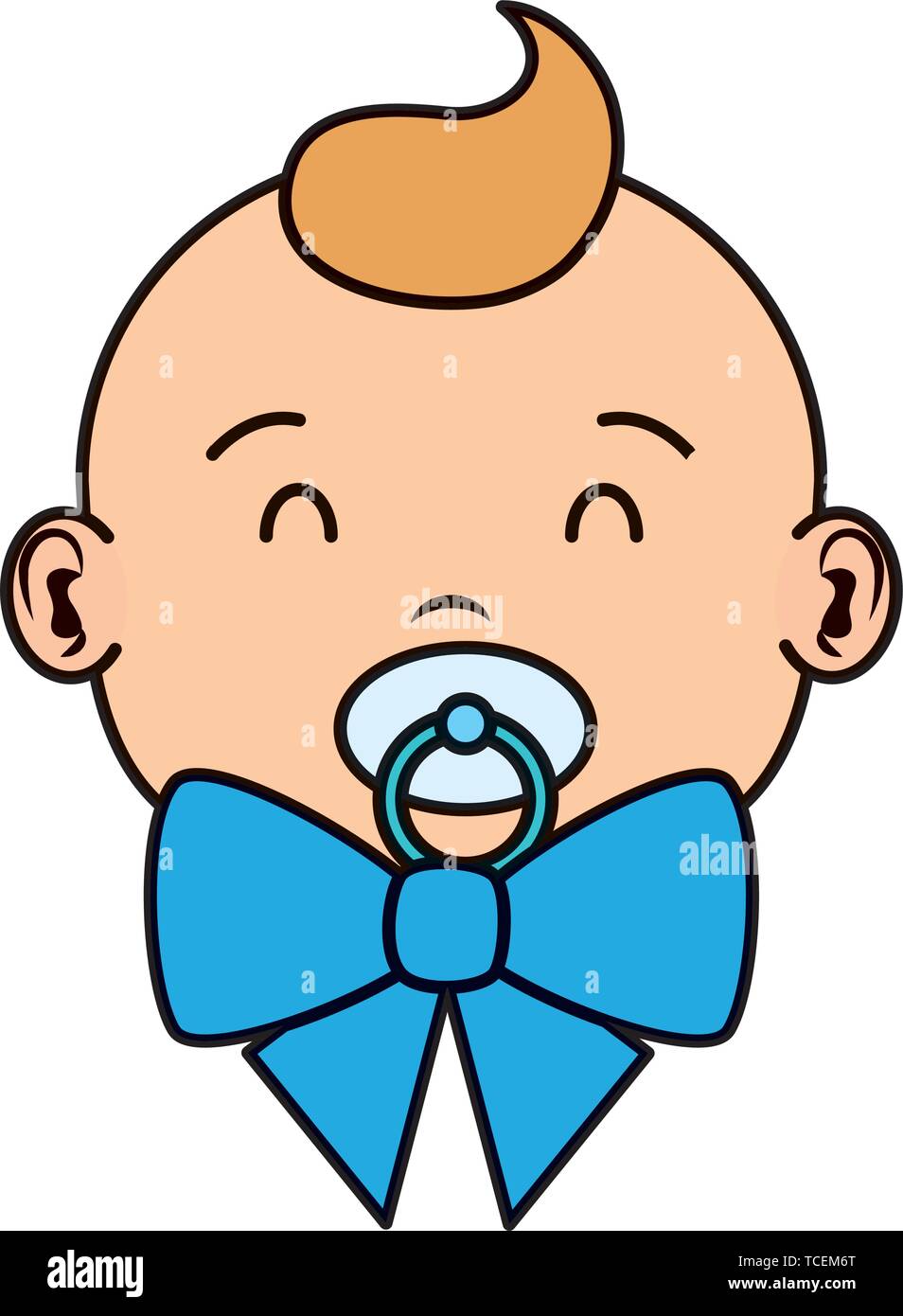 cute little baby boy with pacifier character Stock Vector Image & Art ...