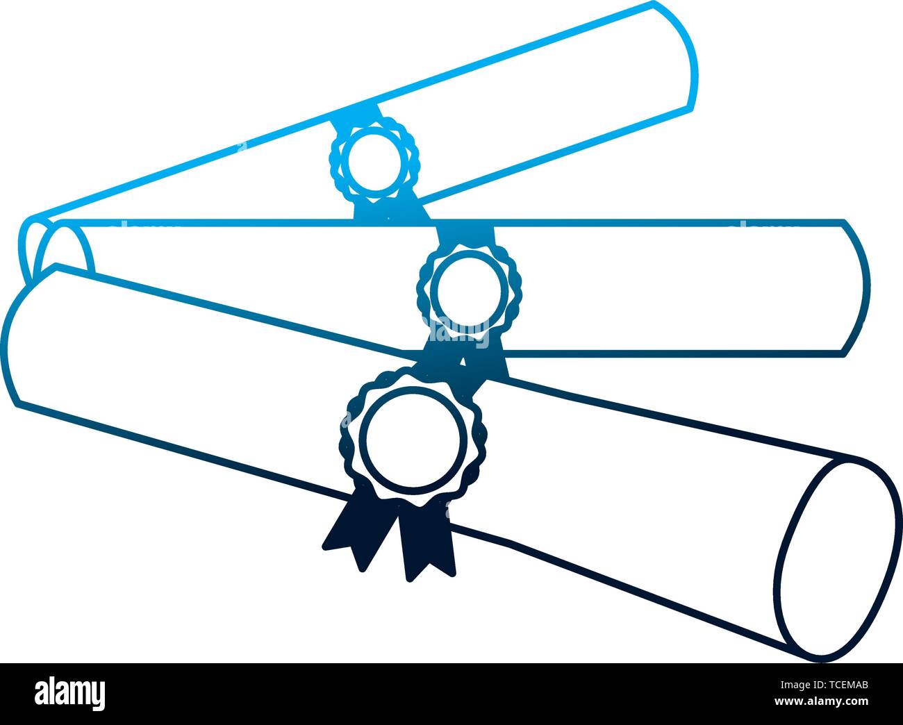 graduation school certificate rolls medals Stock Vector Image & Art - Alamy