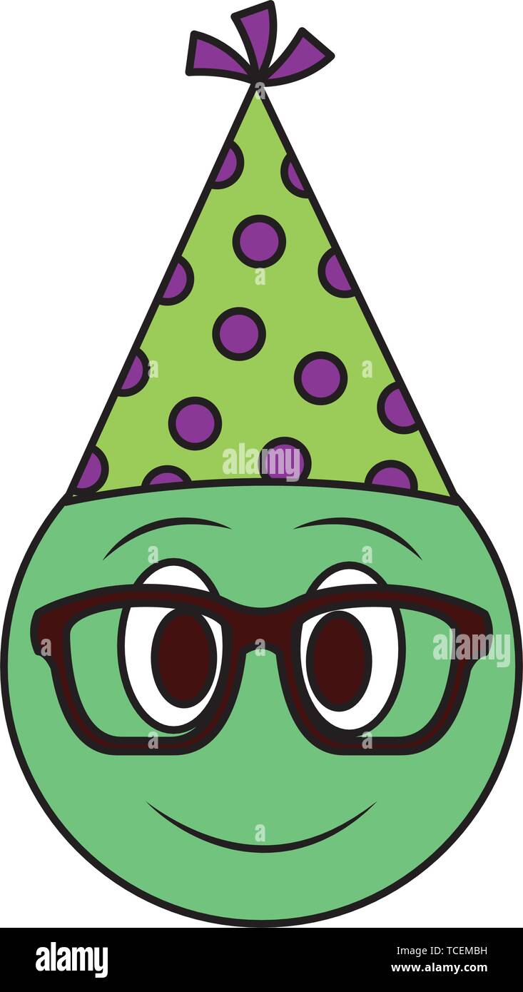 smiley emoji party hat Stock Vector Image & Art - Alamy