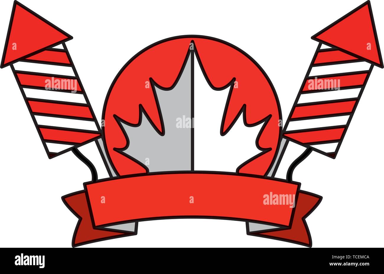 maple leaf canadian with fireworks Stock Vector Image & Art - Alamy