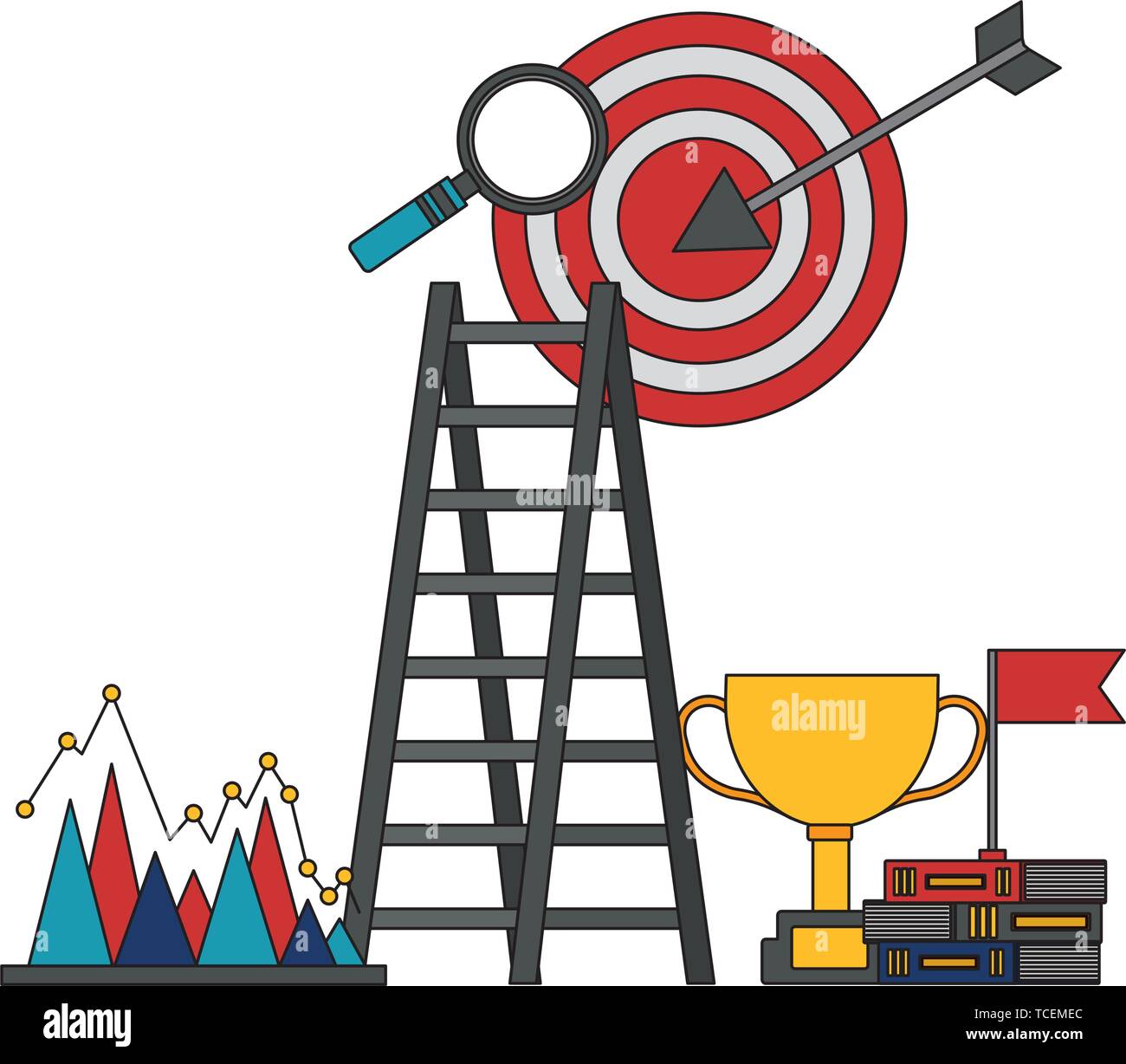business trophy target books flag success Stock Vector Image & Art - Alamy