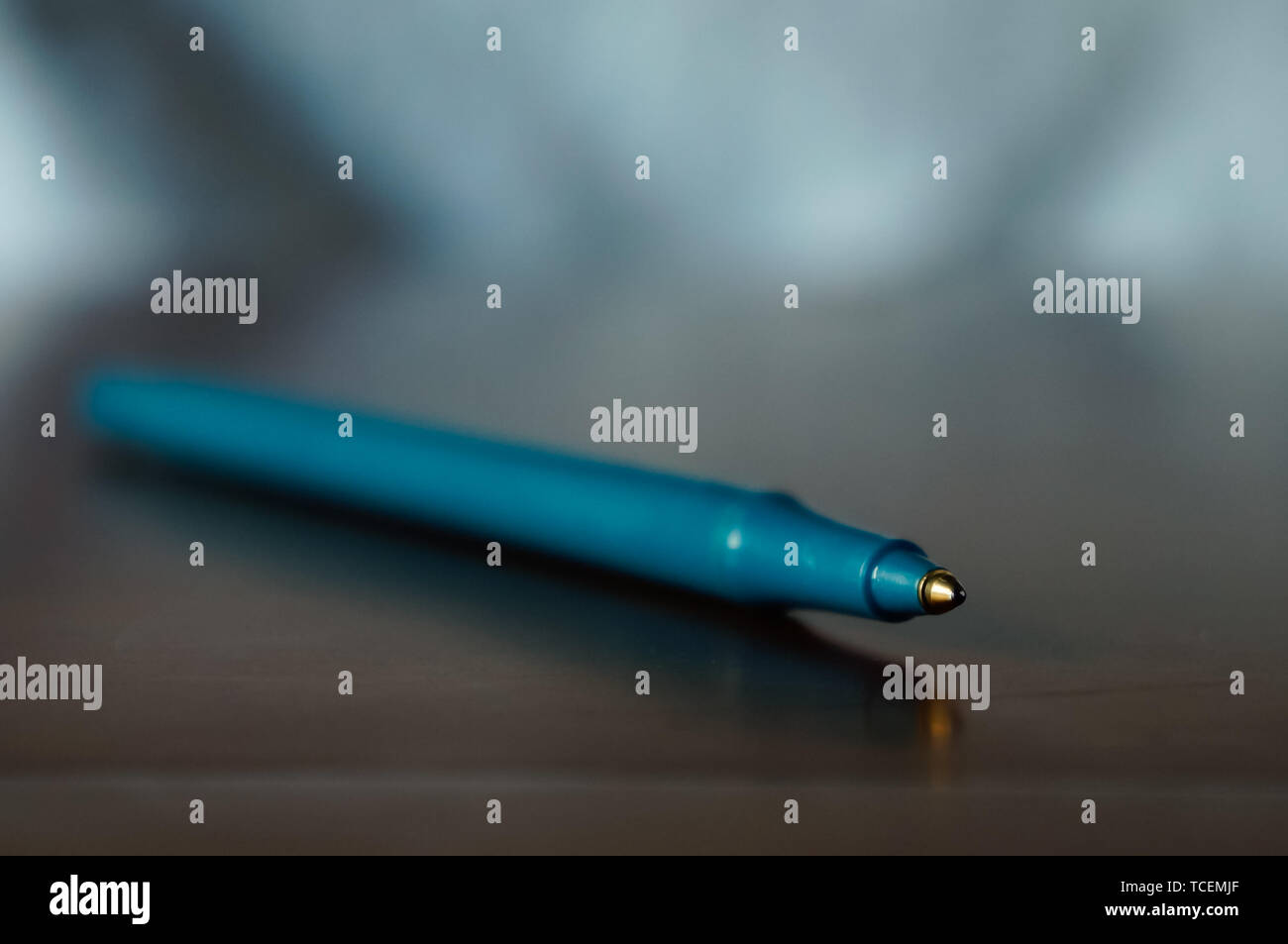 blue ball point pen Stock Photo - Alamy