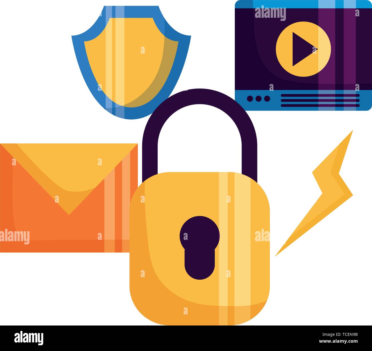 Email shield Stock Vector Images - Alamy