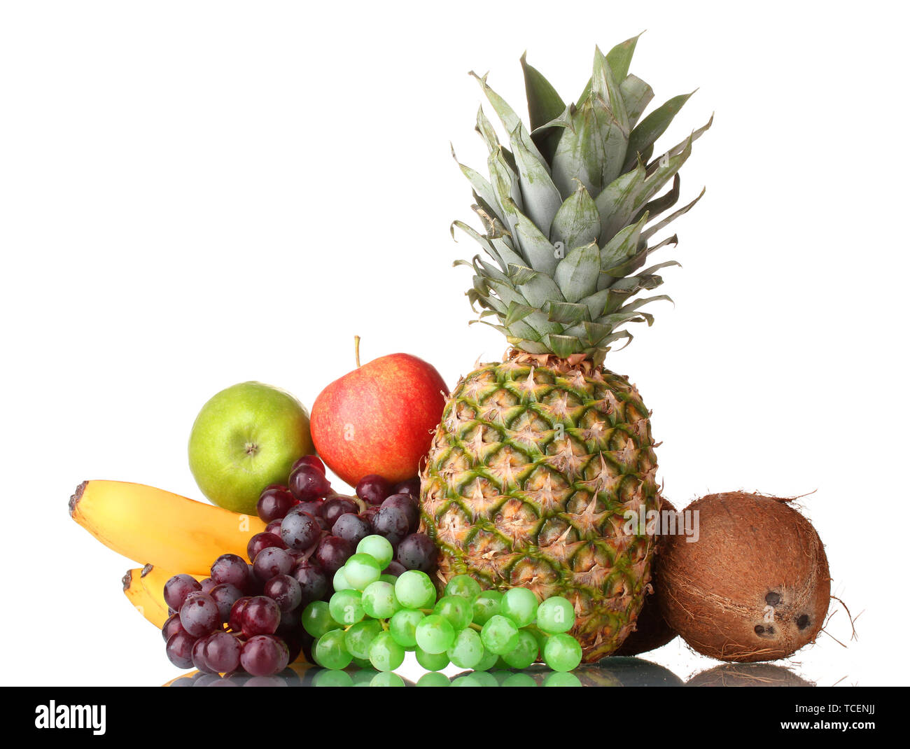 Fresh tropical fruits isolated on white Stock Photo - Alamy