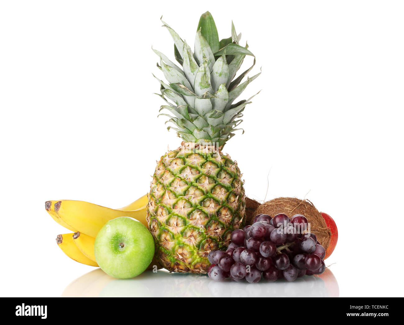Fresh tropical fruits isolated on white Stock Photo - Alamy