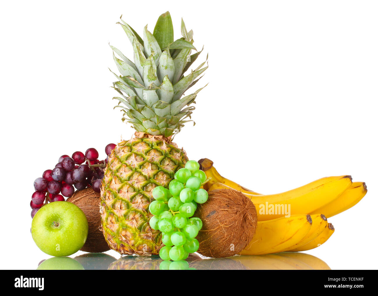 Fresh tropical fruits isolated on white Stock Photo - Alamy